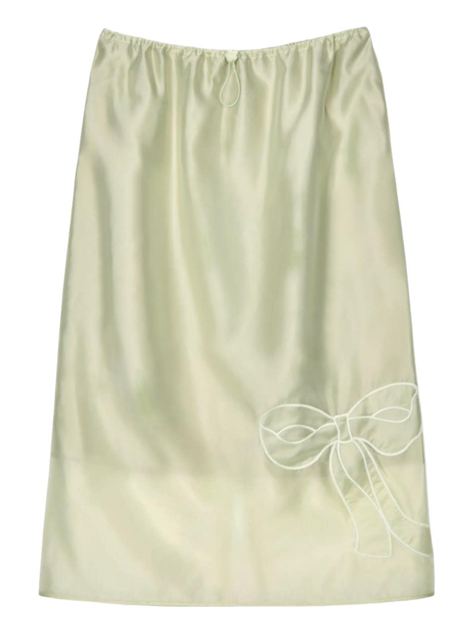 CECILIE BAHNSEN Cecilie Bahnsen Elastic Waist Midi Skirt with Bow Detail